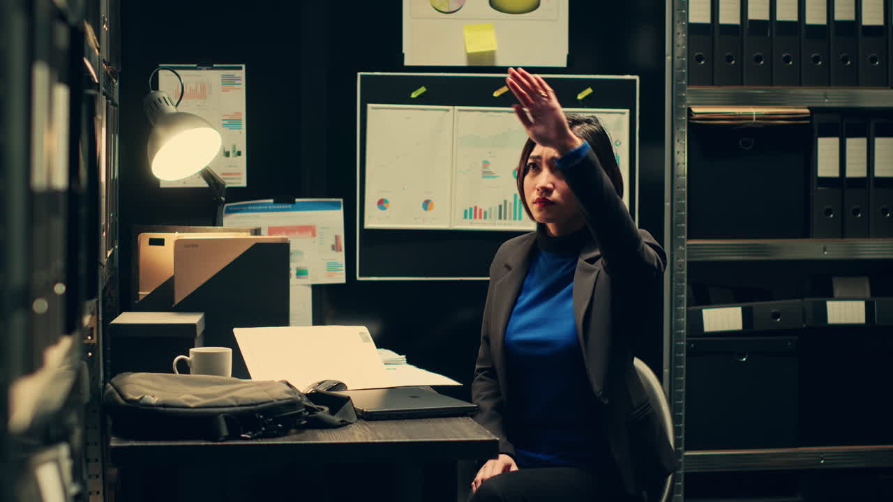 Private Agent Studies Holographic Illustration Of Surveillance Photos ...