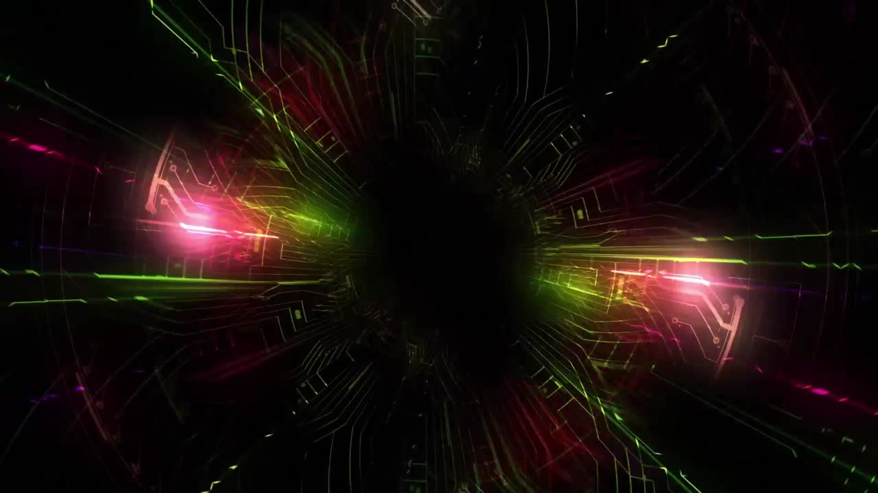 Animation of cool neon shapes Premium Stock Video Footage