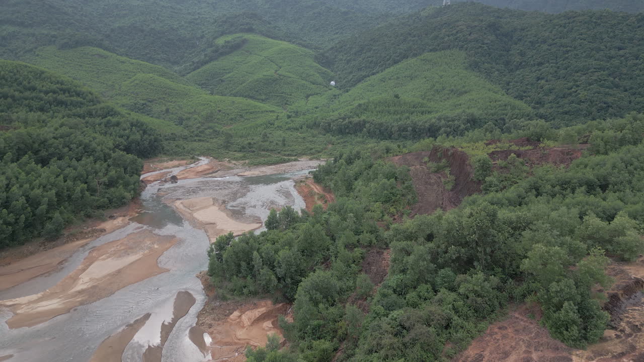 Streams Converge At The Base Of Vietnamese Mountain Range Free Stock ...