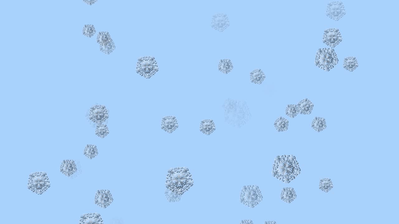 Snowflakes in seamless pattern graphic design on pale blue background ...