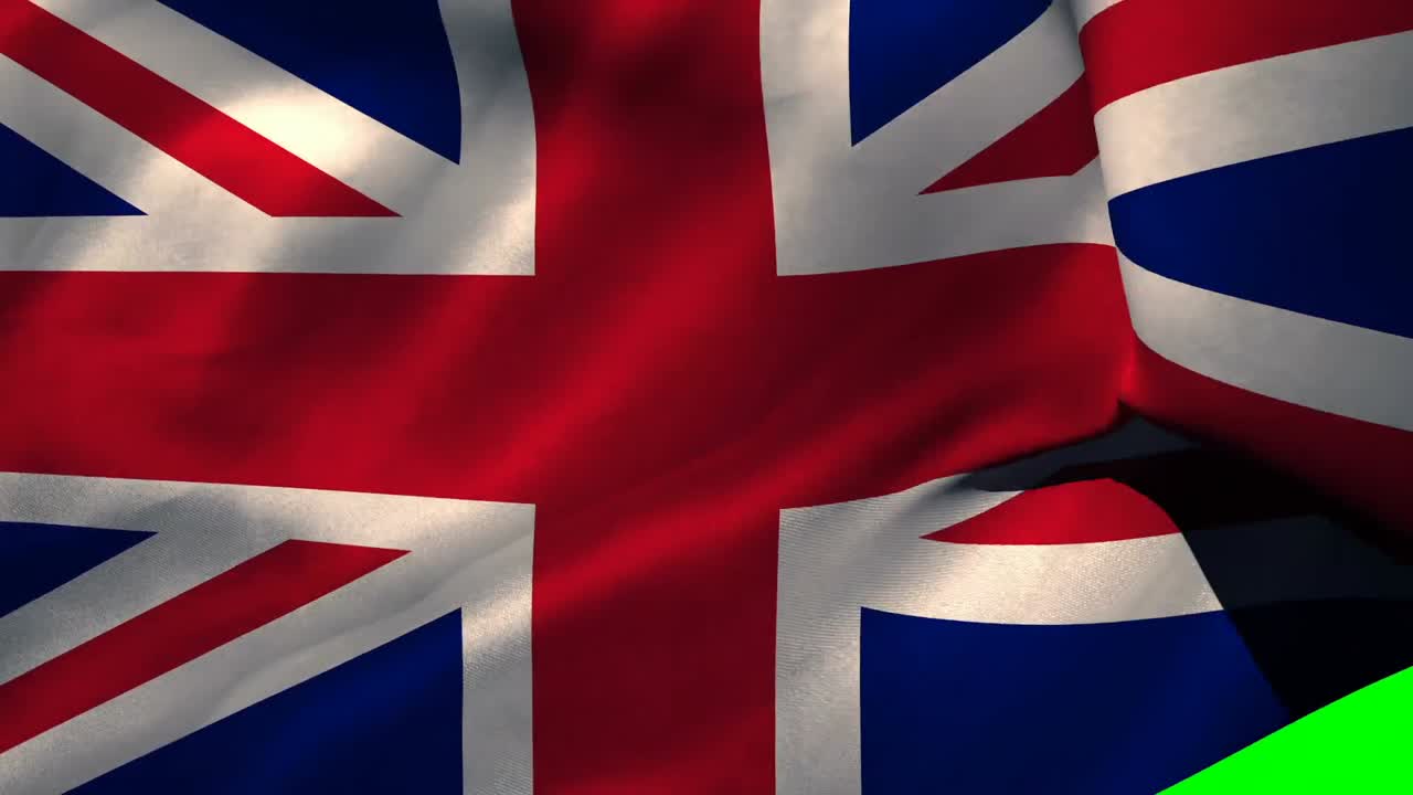 Premium stock video - Union flag waving against green screen