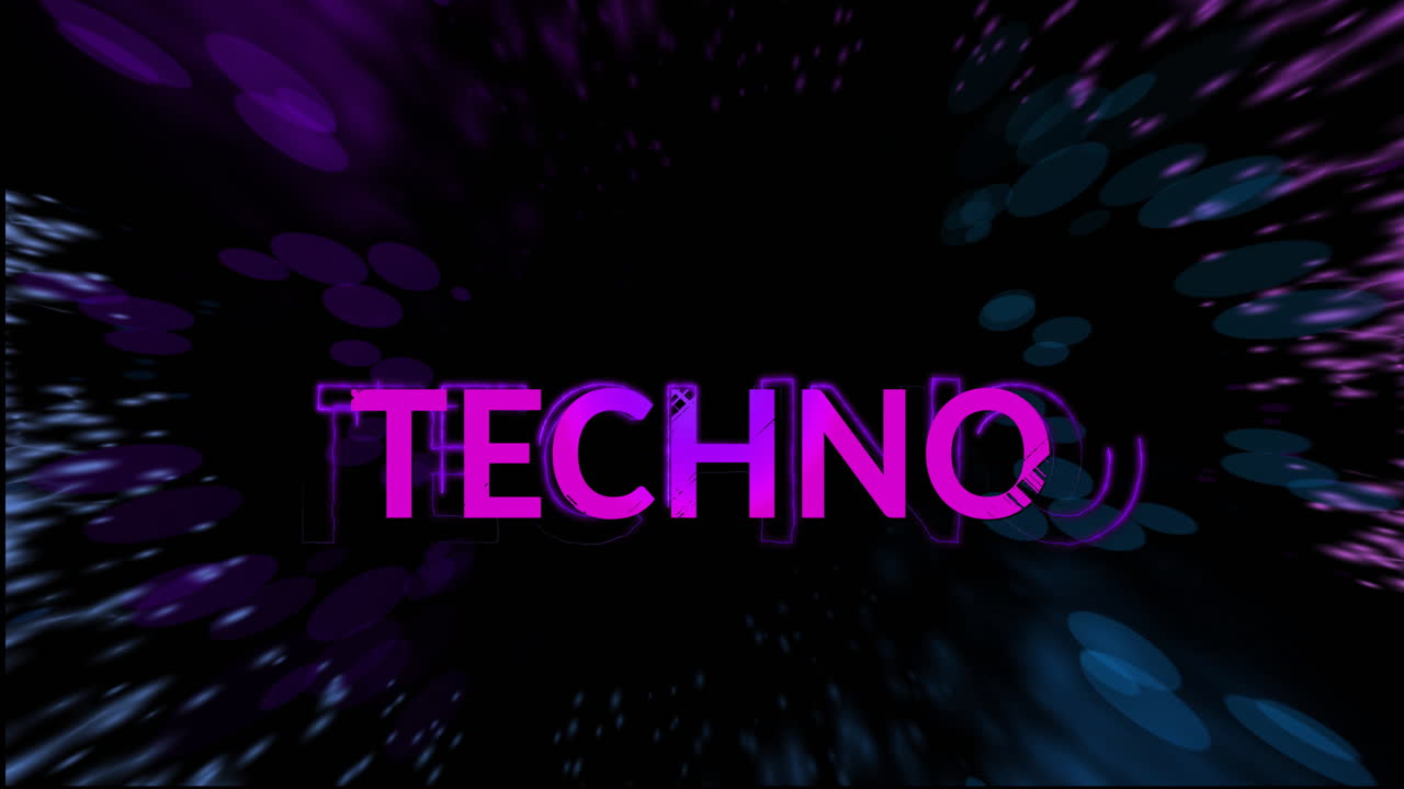 Premium stock video - Animation of pink techno text and light trails on ...