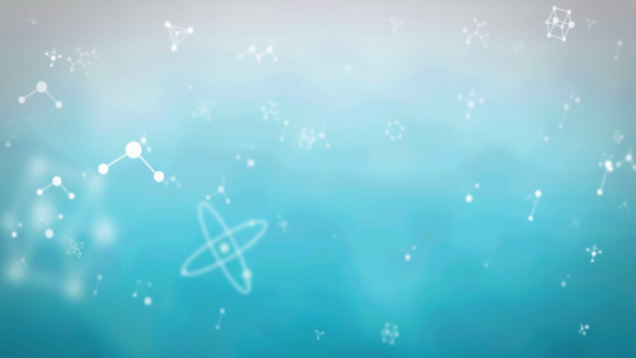 animation of multiple falling networks of connections on blue ...