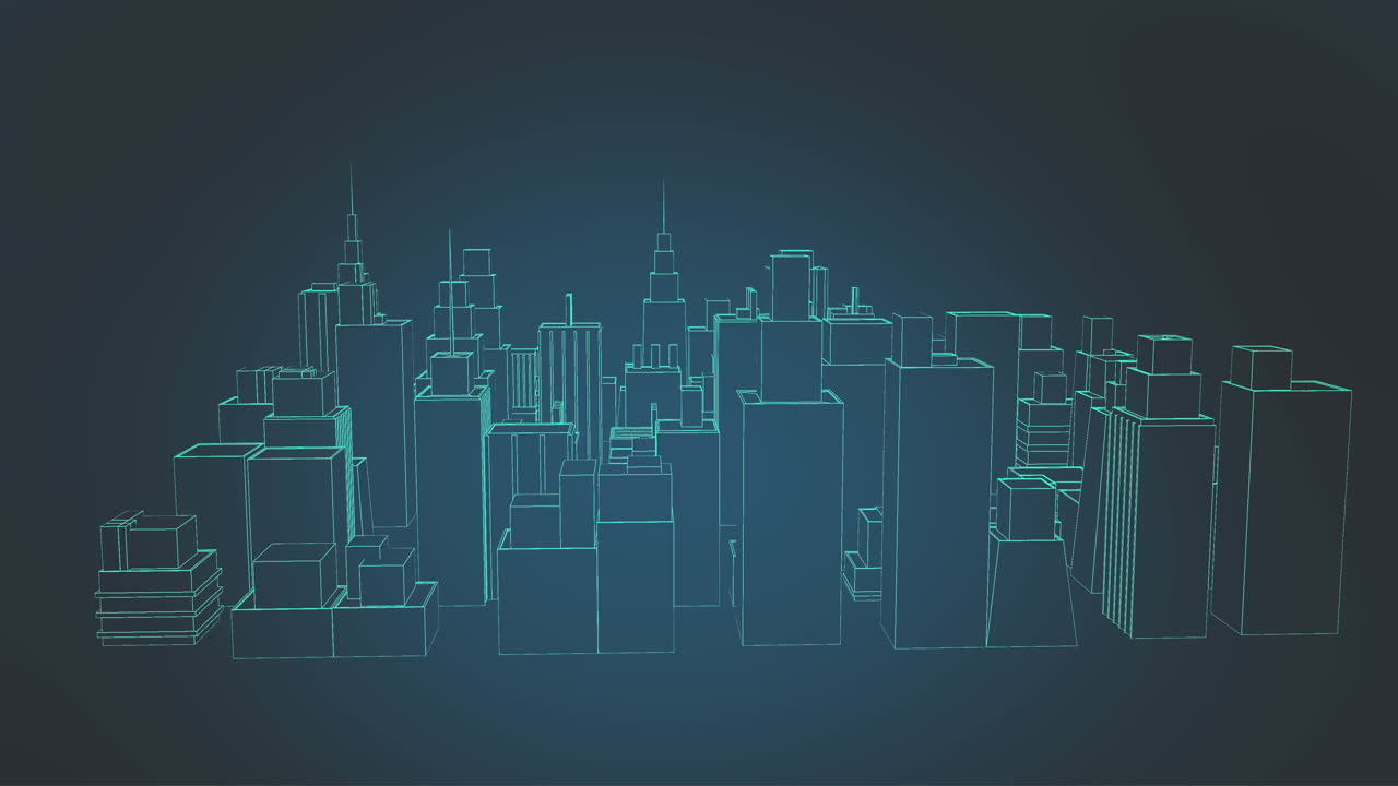 Virtual buildings in a city | Premium Stock Video Footage