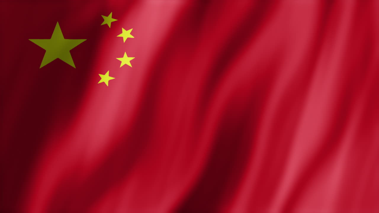 Premium stock video - Animation loop of chinese national flag