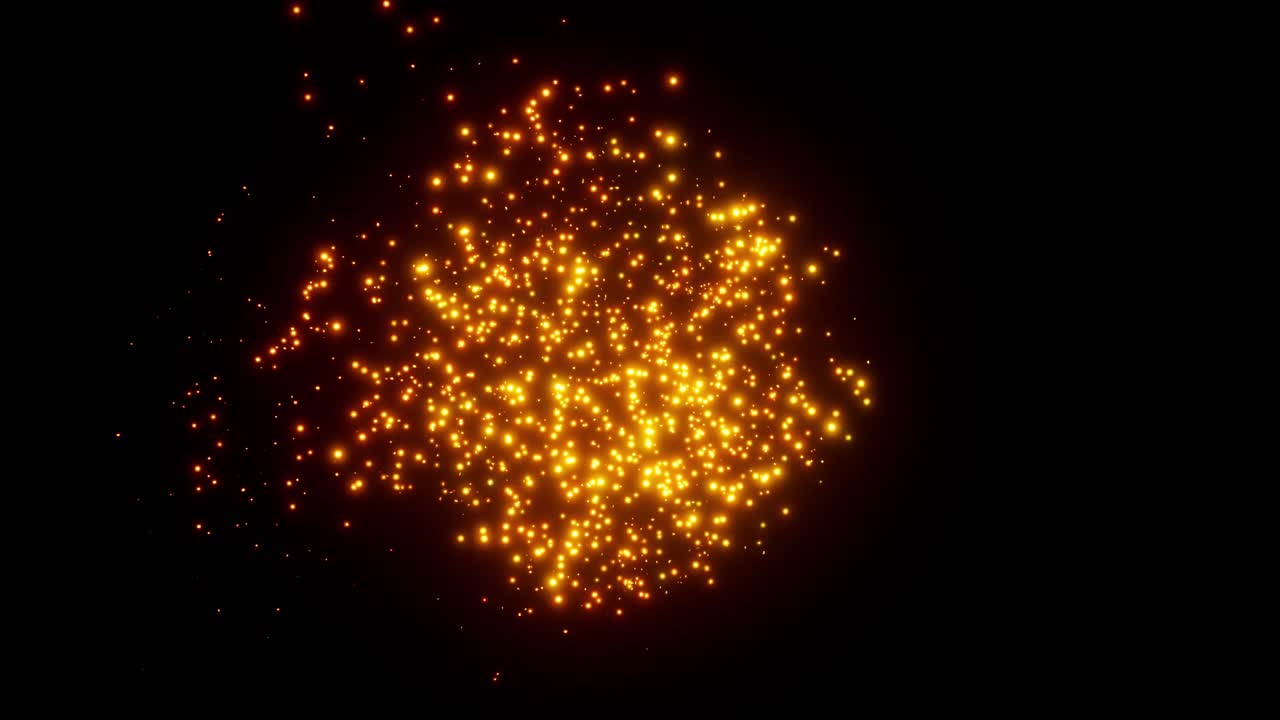 Visual effects, VFX, particles sparks on black background 3D animation ...