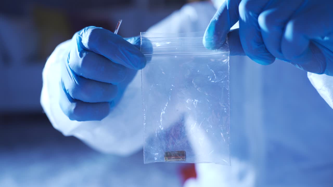 Premium stock video - Gathering forensic evidence at the crime scene.
