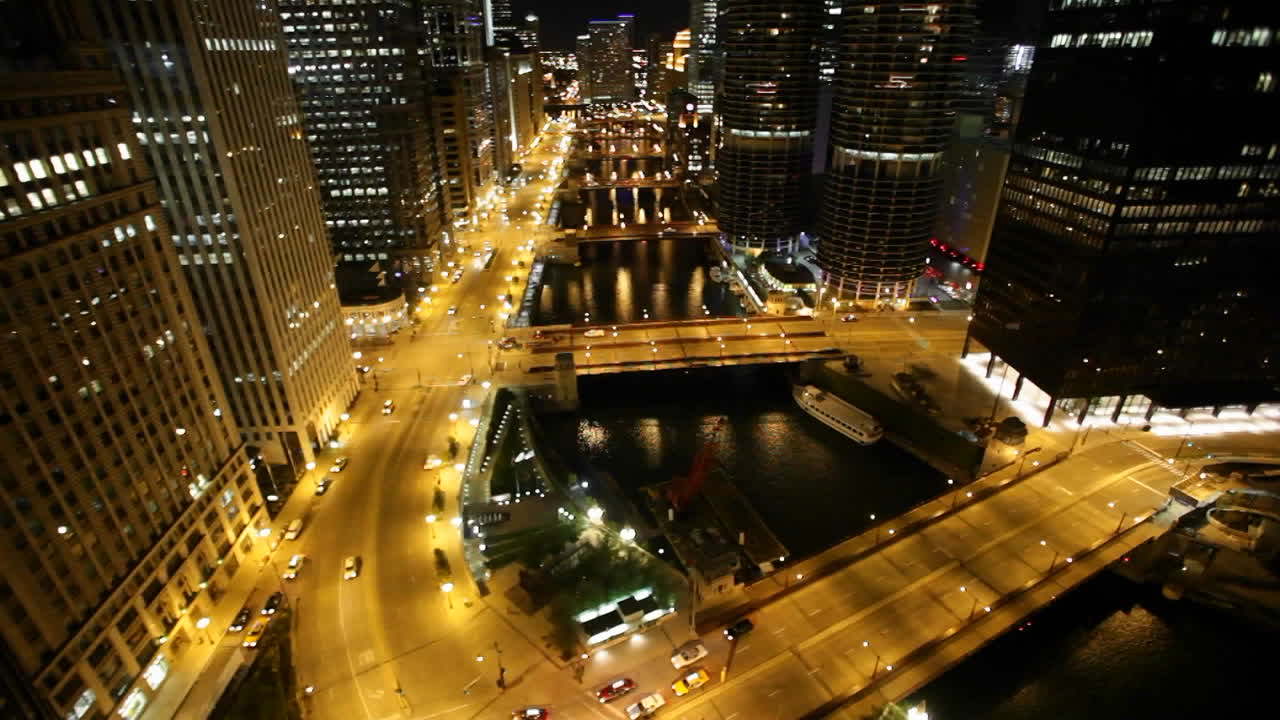 Premium stock video - Cars driving through chicago at night