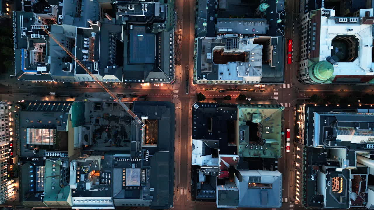 Premium stock video - Oslo, noway night, bird perspective city