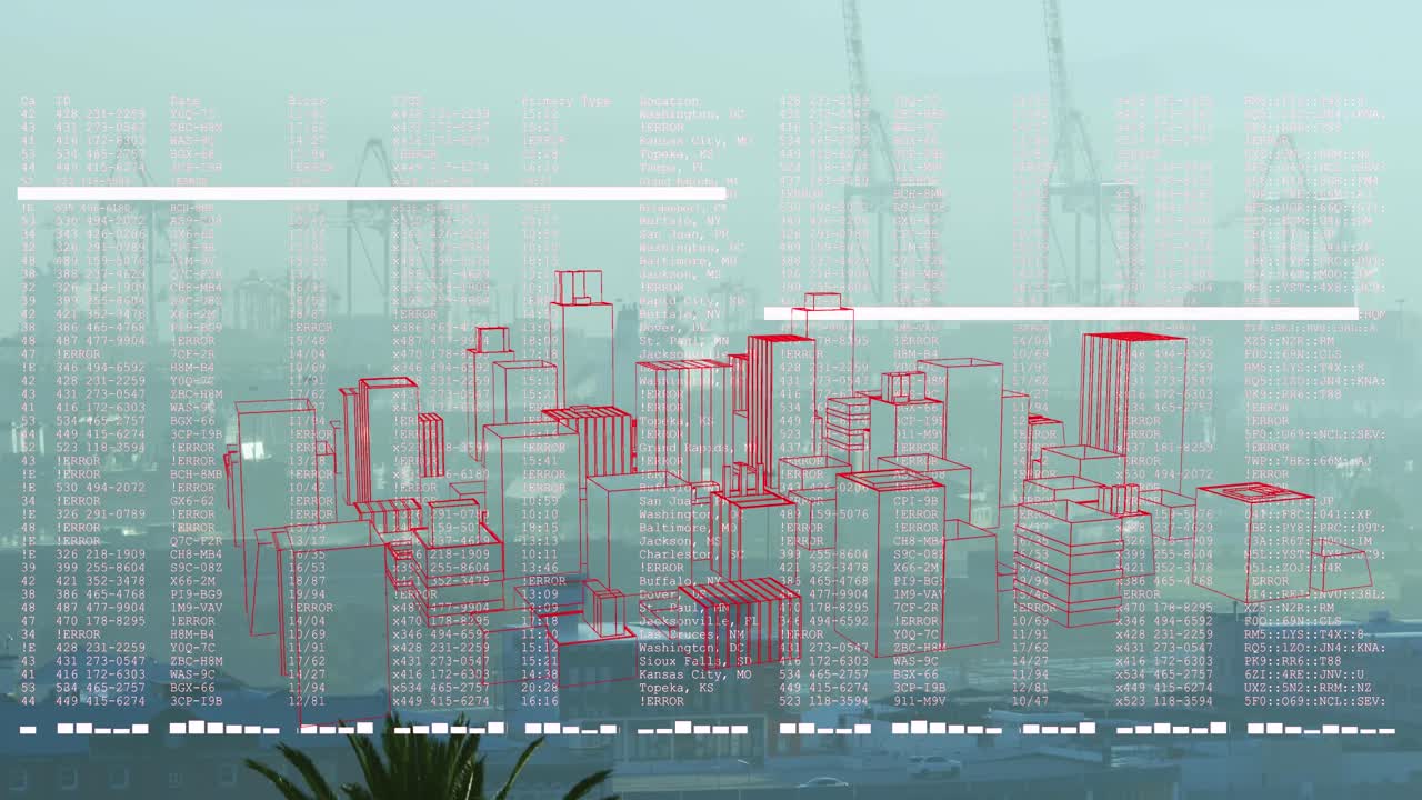 Animation of 3d cityscape drawing and data processing over city Premium ...