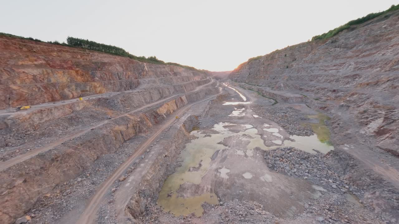 Sedimentary rock layers revealed in a massive limestone quarry | Vidéo ...