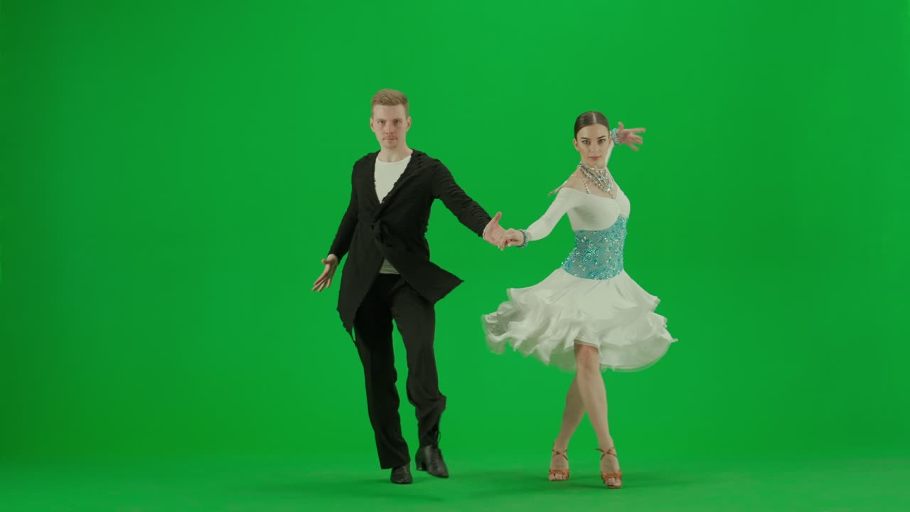 Ballroom Dance Couple on Green Screen | Premium Stock Video Footage