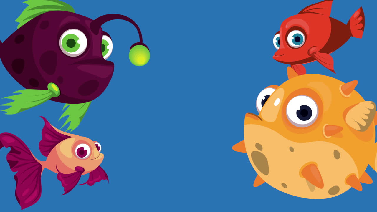 Cartoon fish illustration Premium Stock Video Footage