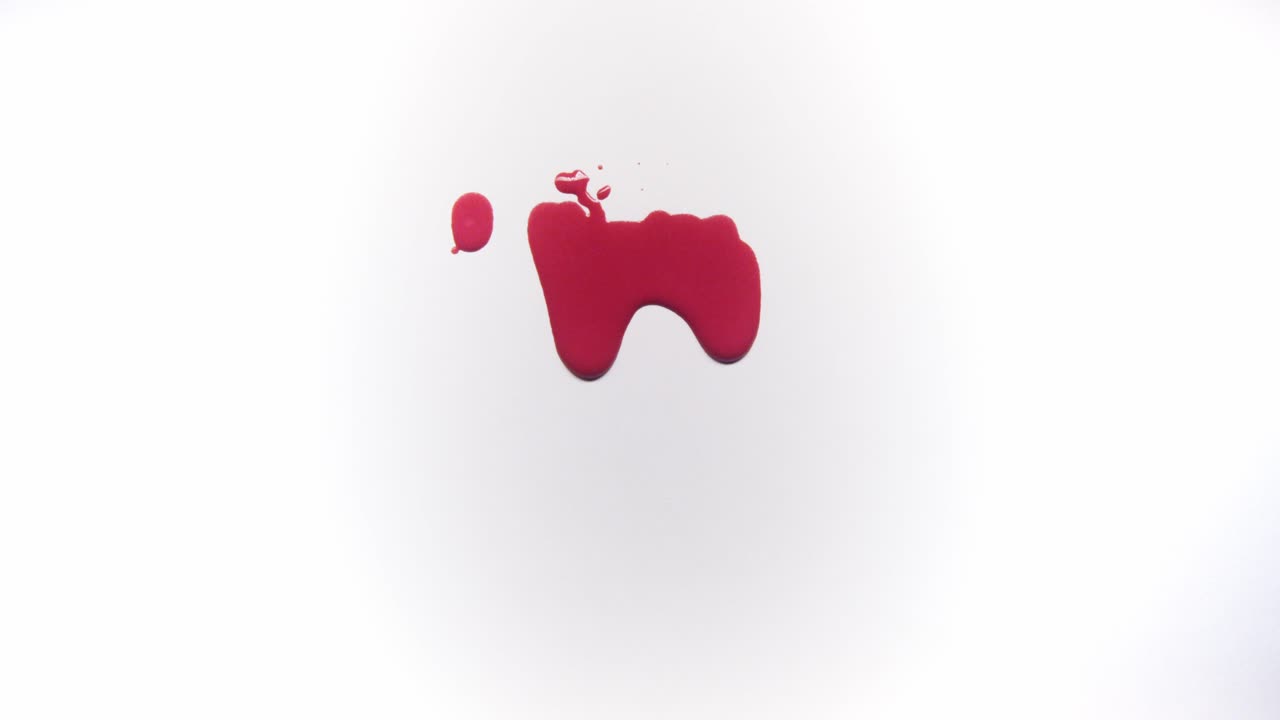 Red splodge of paint on white background, slowly dripping down Premium ...