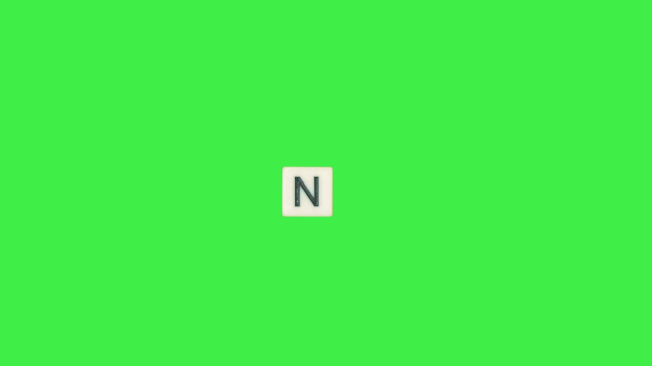 Letter N Scrabble Slide From Left To Right Side On Green Screen, Letter ...
