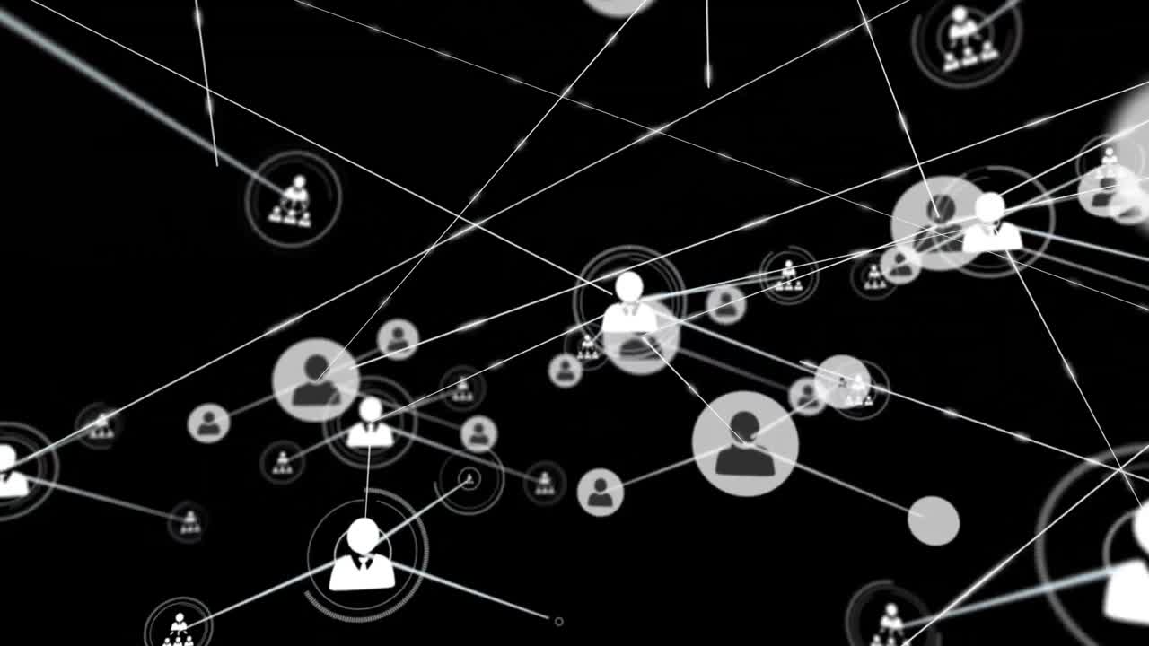Premium stock video - Animation of network of connections with icons ...