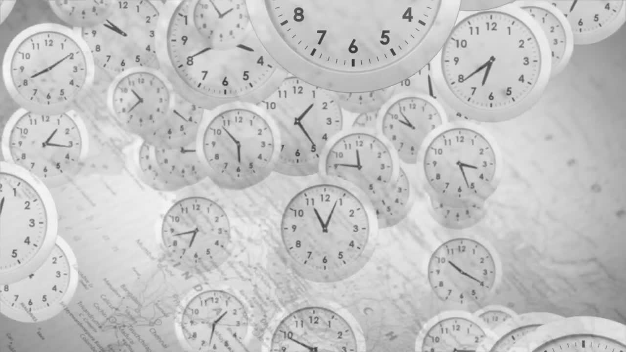 Premium stock video - Falling clocks