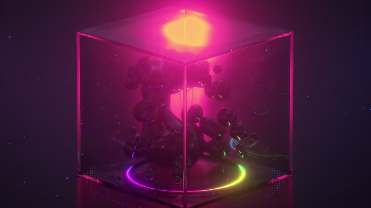 Liquid droplets in the air with zero gravity seamless loop 3D render ...
