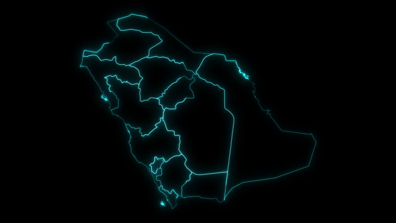 animated outline map of saudi arabia with regions | freepik