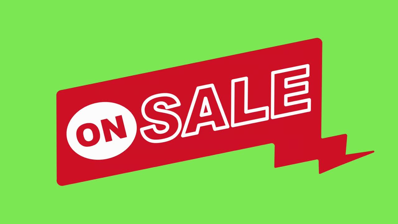 Premium stock video - On sale e-commerce promo animation green screen