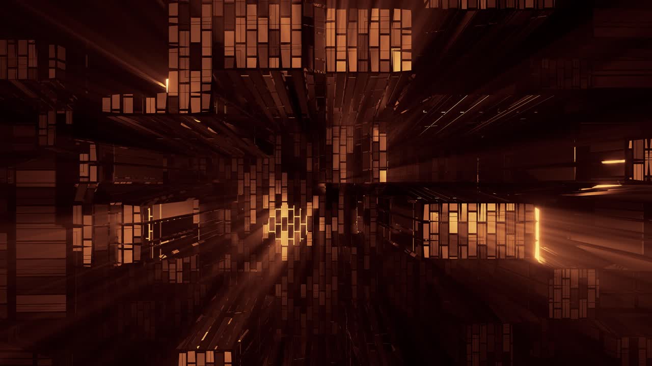 VJ Loop - Falling Through A Glitching Digital Environment With Orange ...