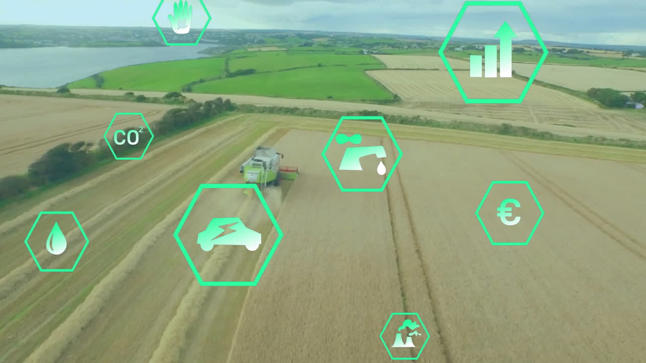 Premium stock video - Agricultural technology icons animation over ...