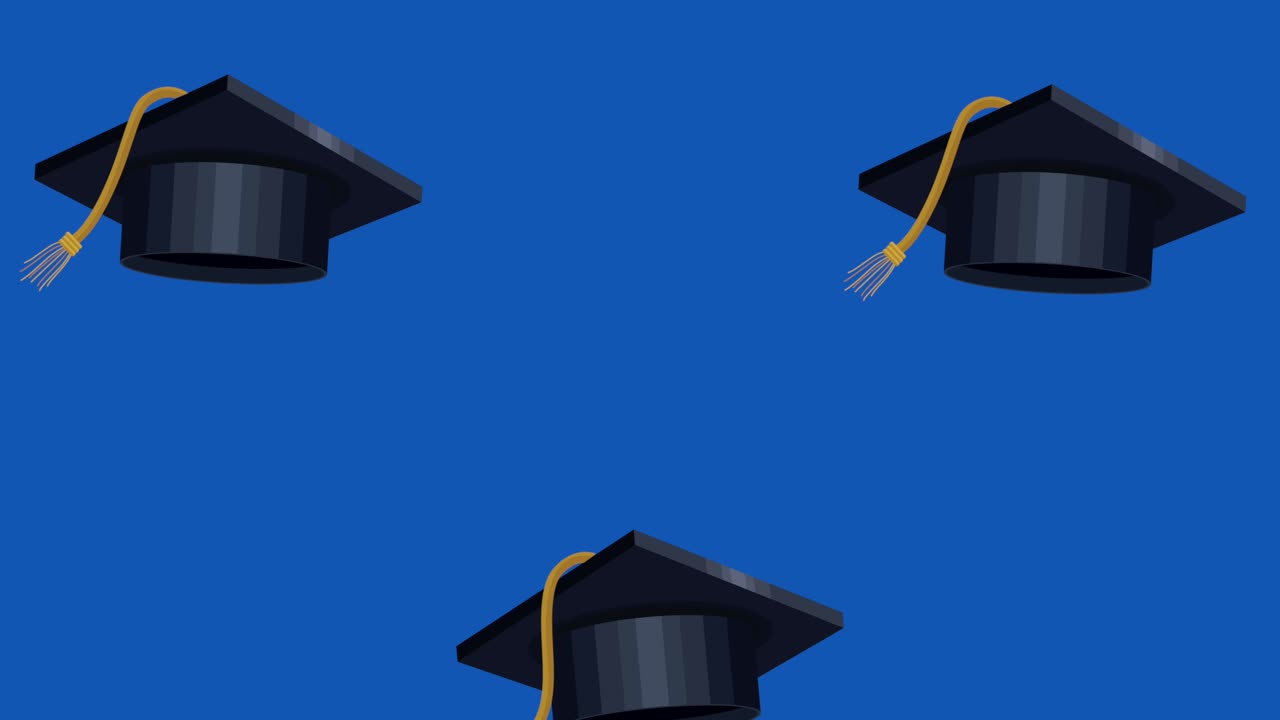 Graduation celebration animation with hats | Premium Stock Video Footage