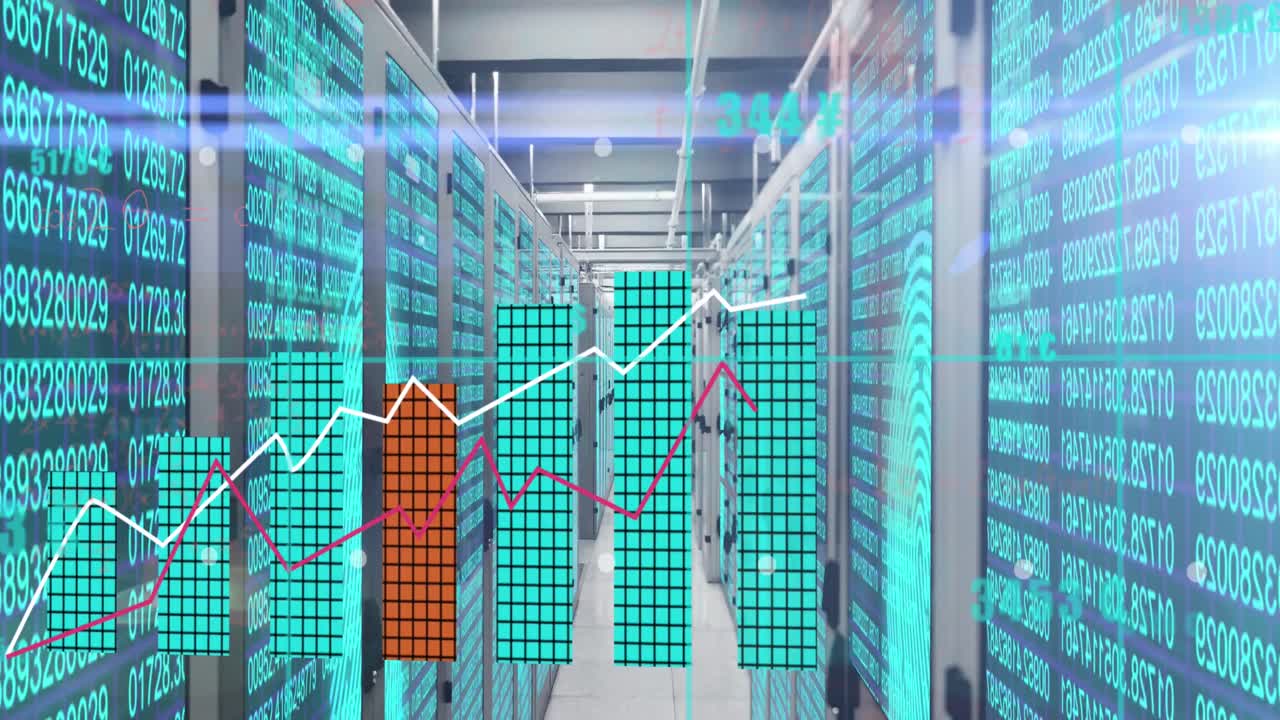 Premium stock video - Animation of statistical data processing against biometric fingerprint ...