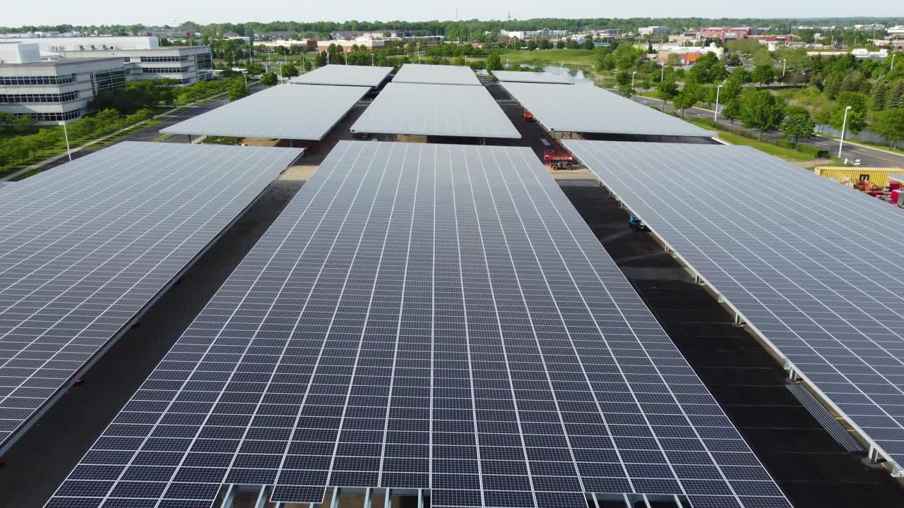Premium stock video - Solar panels installed in a corporate office ...