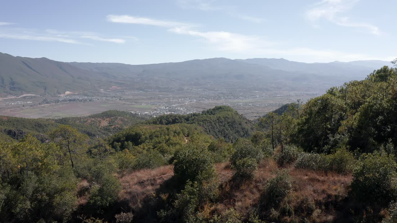 Hiker Trekking Chinese Mountain Ridge In Yunnan Province Wilderness ...