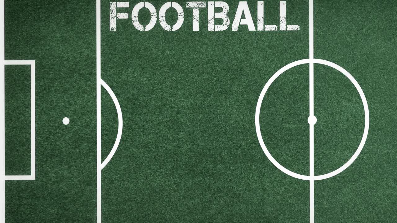 Premium stock video - Animation of bouncing football pitch and text on ...