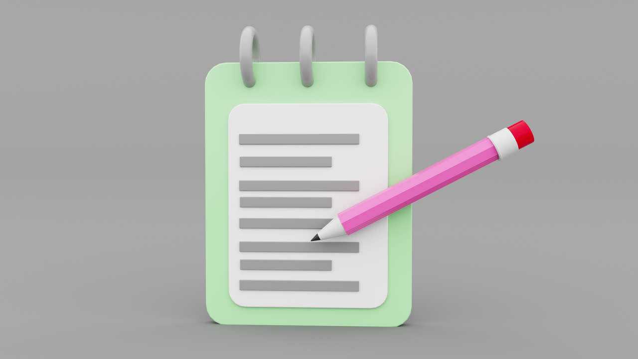 Premium stock video - 3d notepad loop animation video document concept ...