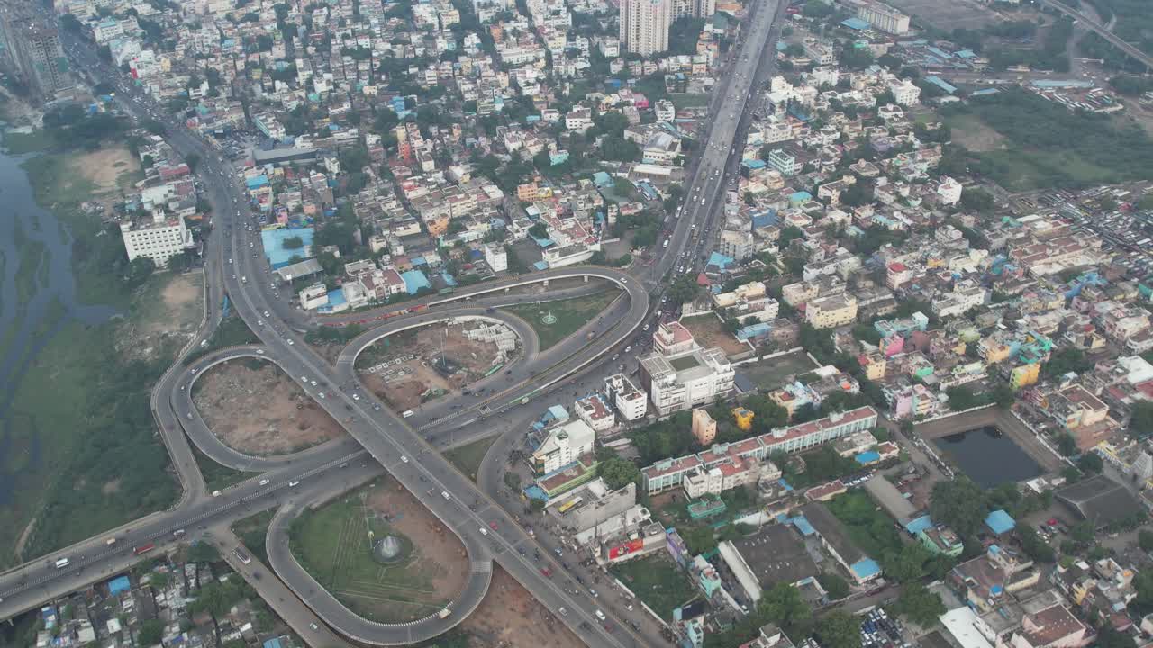 Premium stock video - Chennai koyembedu junction from an aerial ...