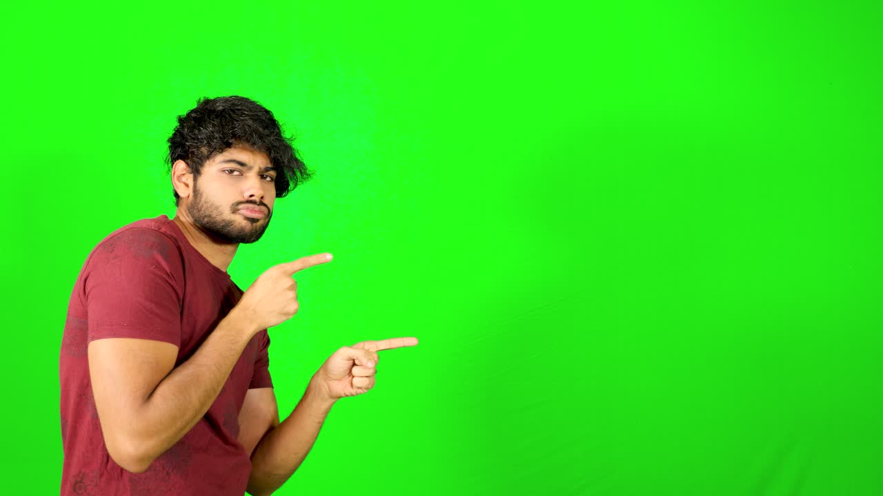 Indian Guy Point Out With Green Background Indian Guy Standing On Green ...