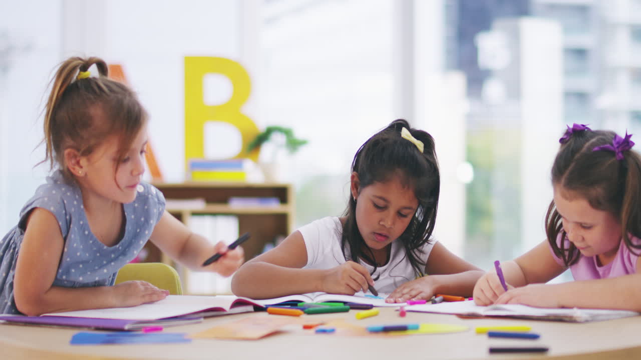 Premium stock video - We love drawing together
