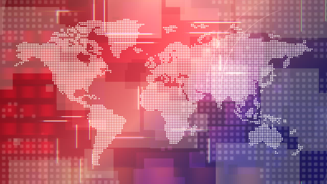 News intro graphic animation with lines and world map 3 Premium Stock Video Footage