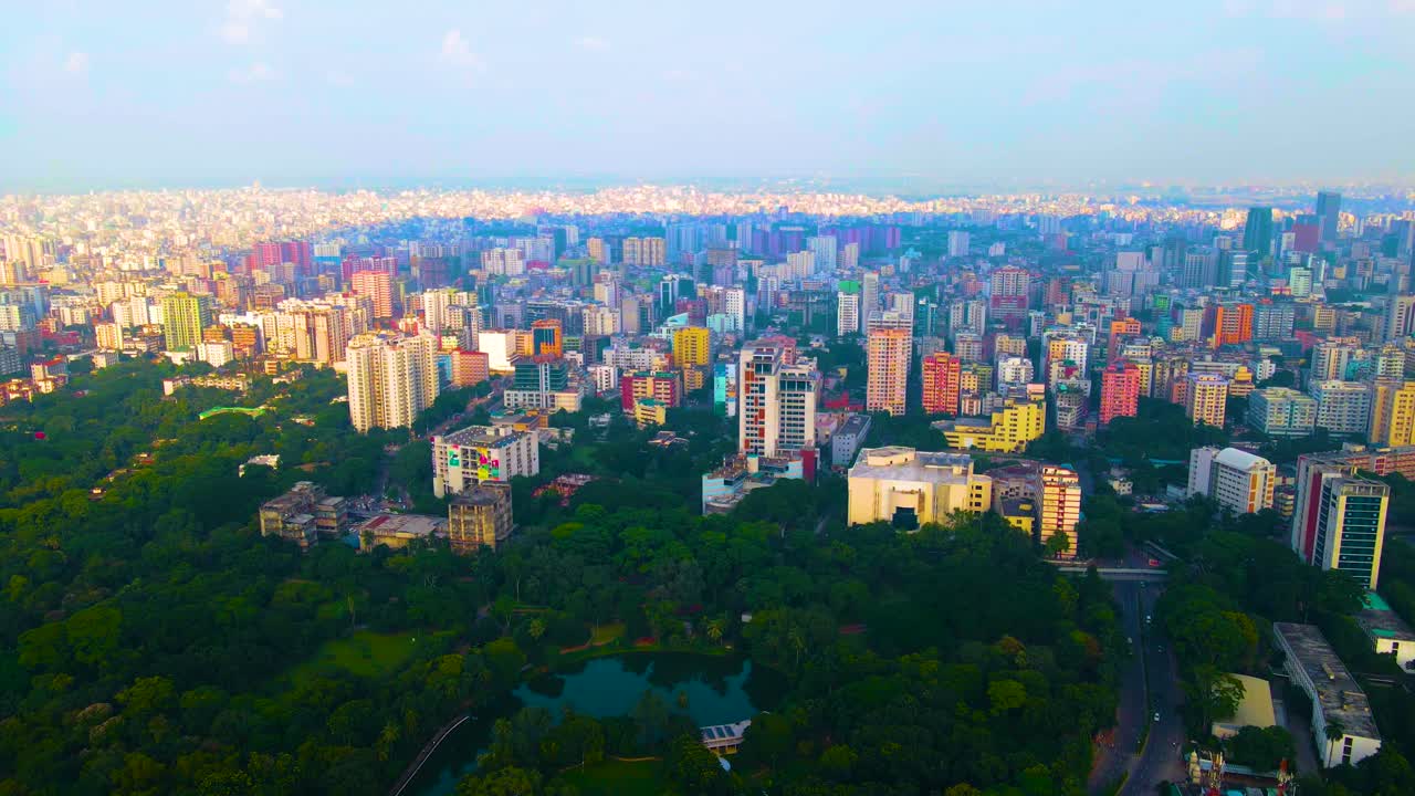 Aerial cityscape of Dhaka, Bangladesh, megacity's urban sprawl with ...