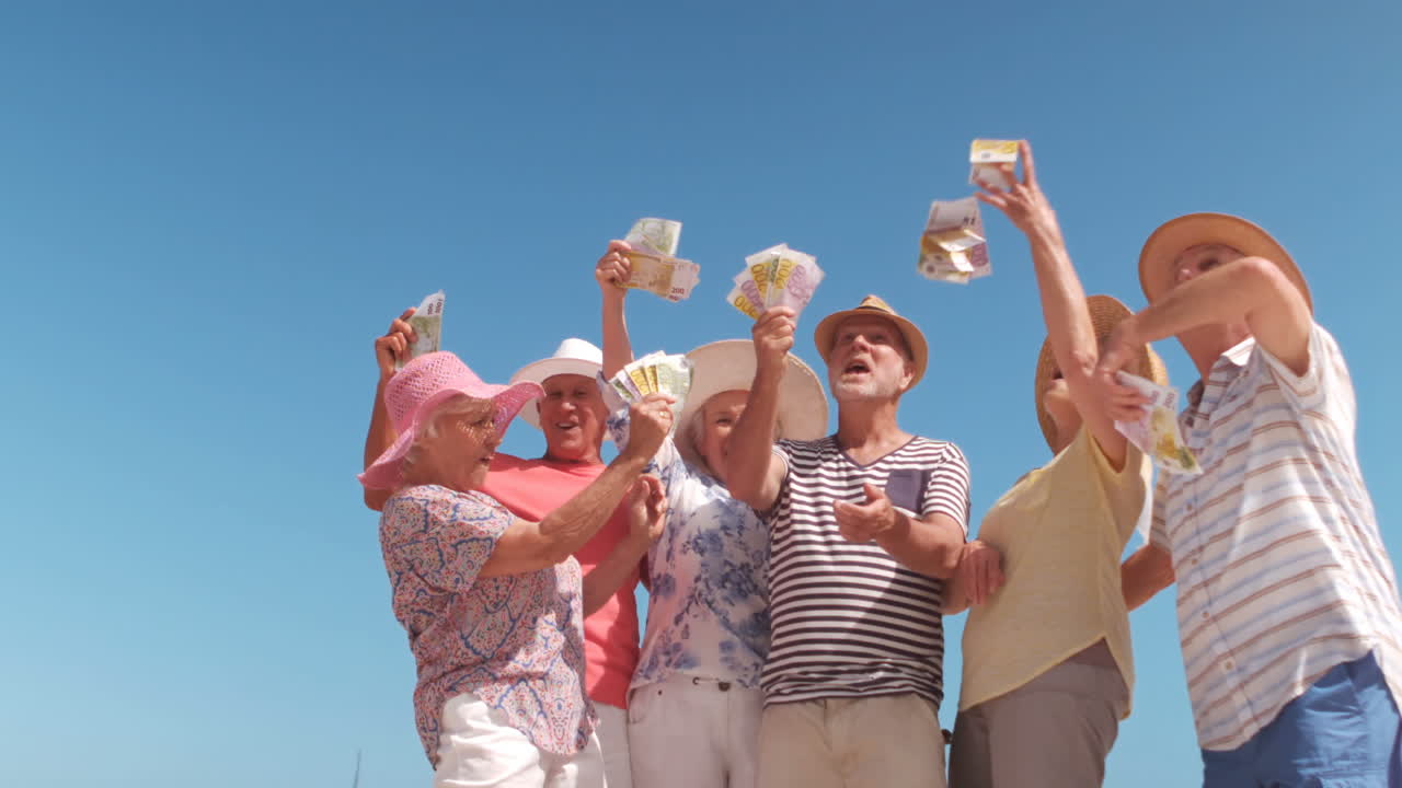 Group Of Mature People Throwing Notes Free Stock Video Footage Download ...