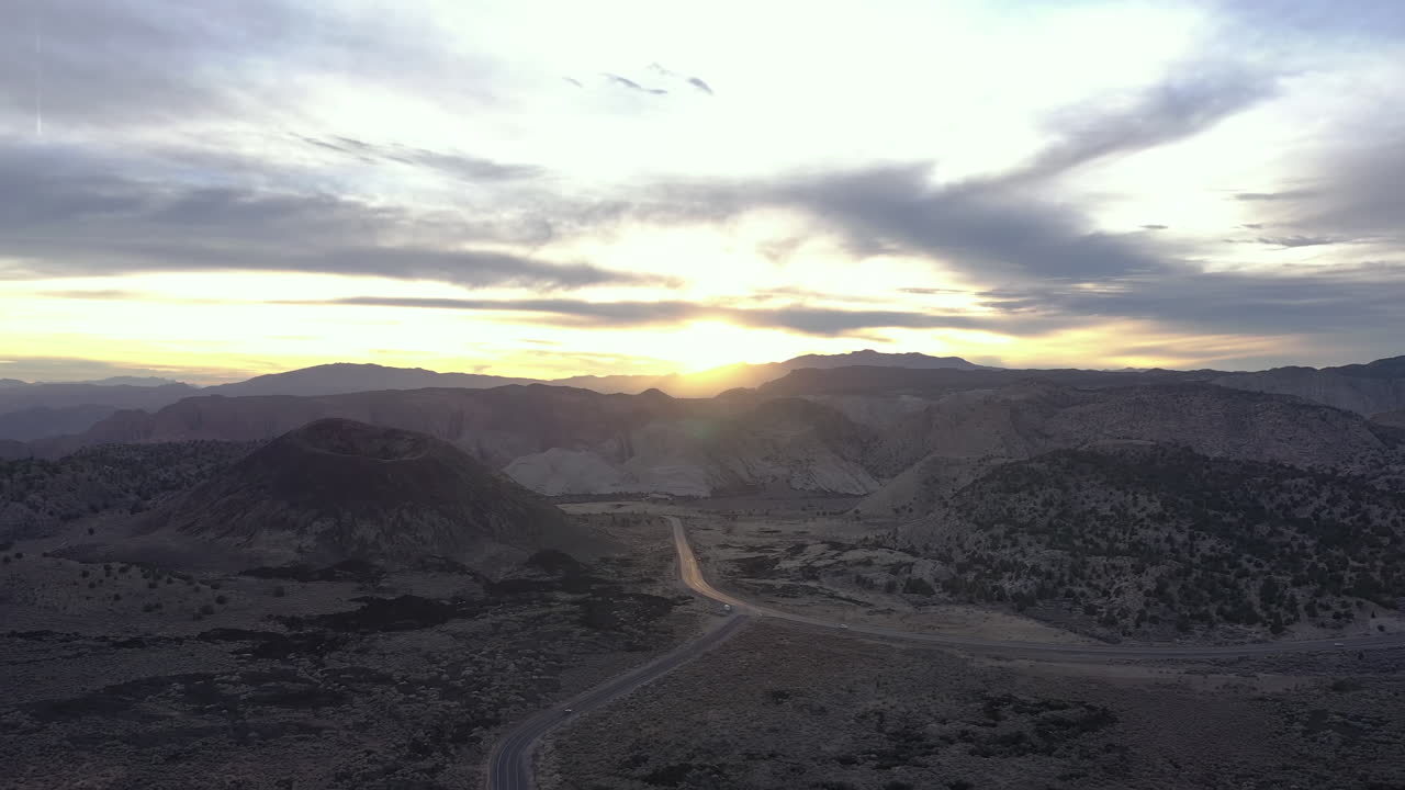 Santa Clara Volcano in Utah, drone sideways flight at sunset | Premium ...