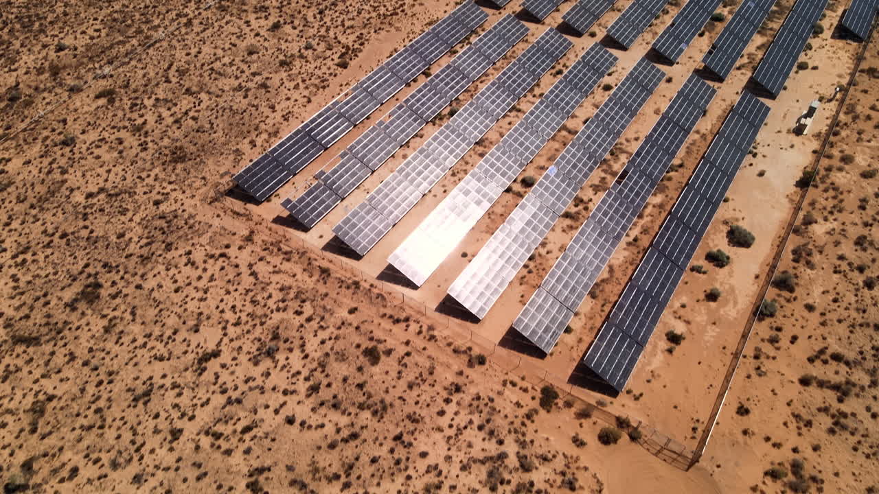 Premium stock video - Solar panels in utah's desert as seen from the sky