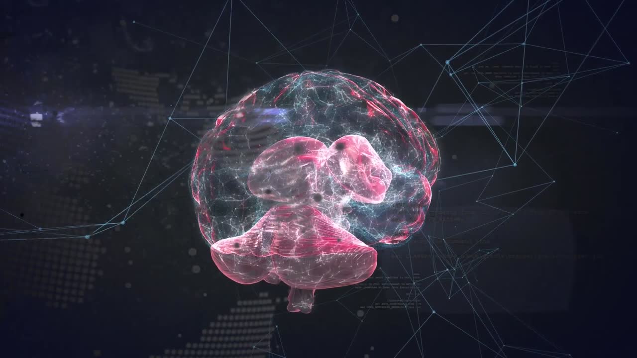 Premium stock video - Animation of brain, globe and connections on ...