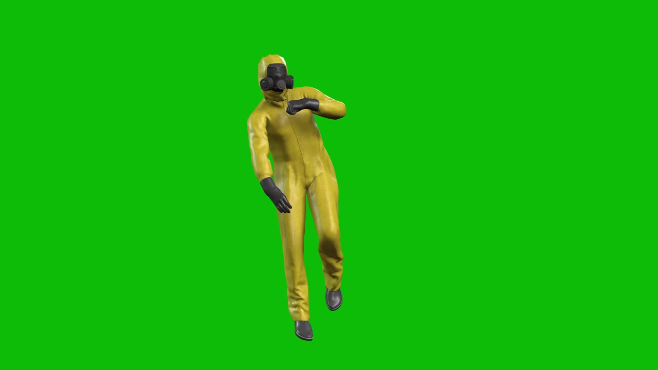 Premium stock video - Biohazard, hazmat suit 3d character hip hop style ...