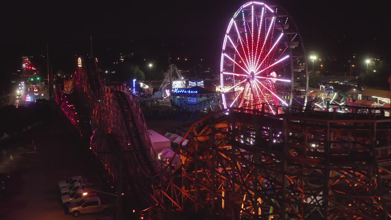 Carnival rides in washington state fair at night Premium Stock Video ...