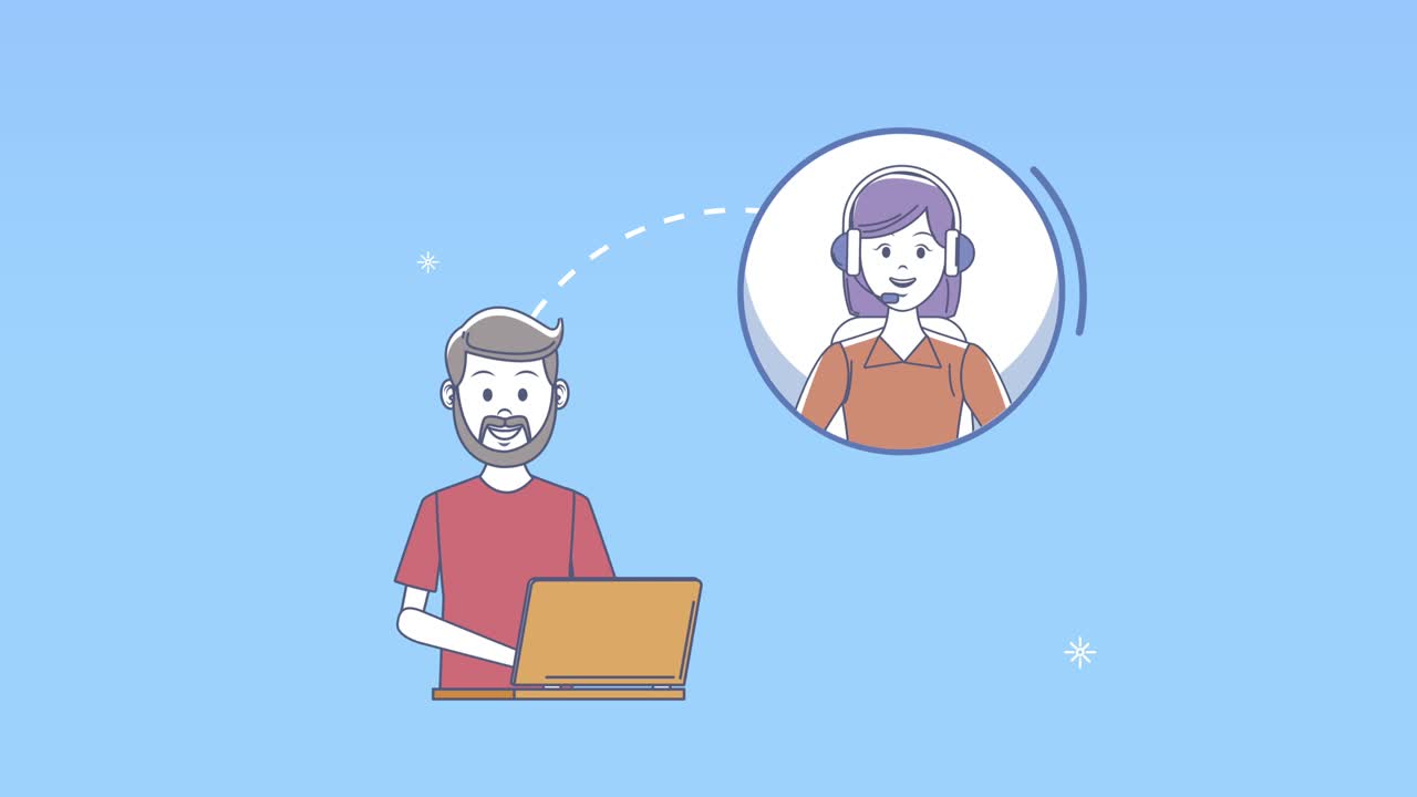 Customer service worker and client characters | Premium Stock Video Footage