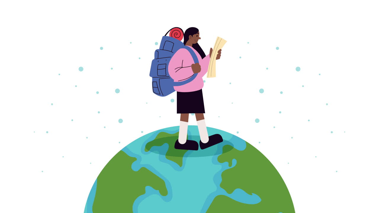 Girl Exploring the World | Premium Stock Video Footage