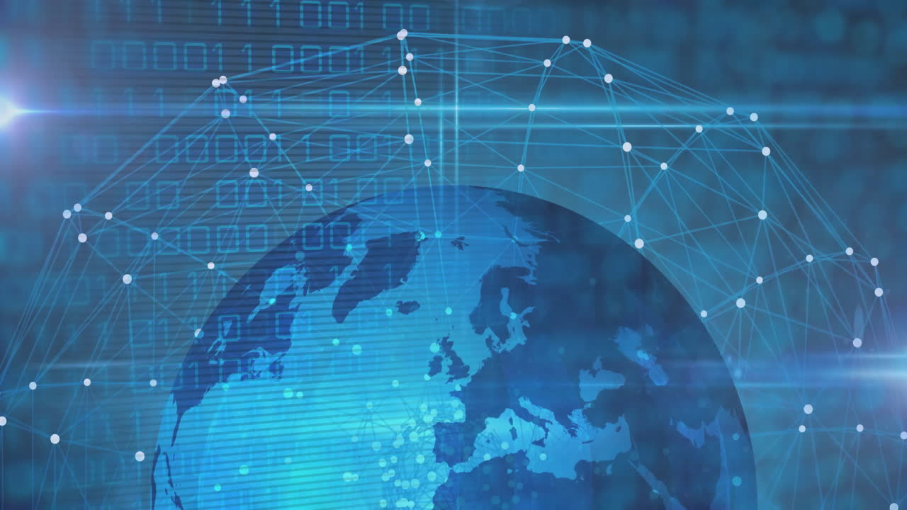 digital network connections over rotating earth animation | freepik