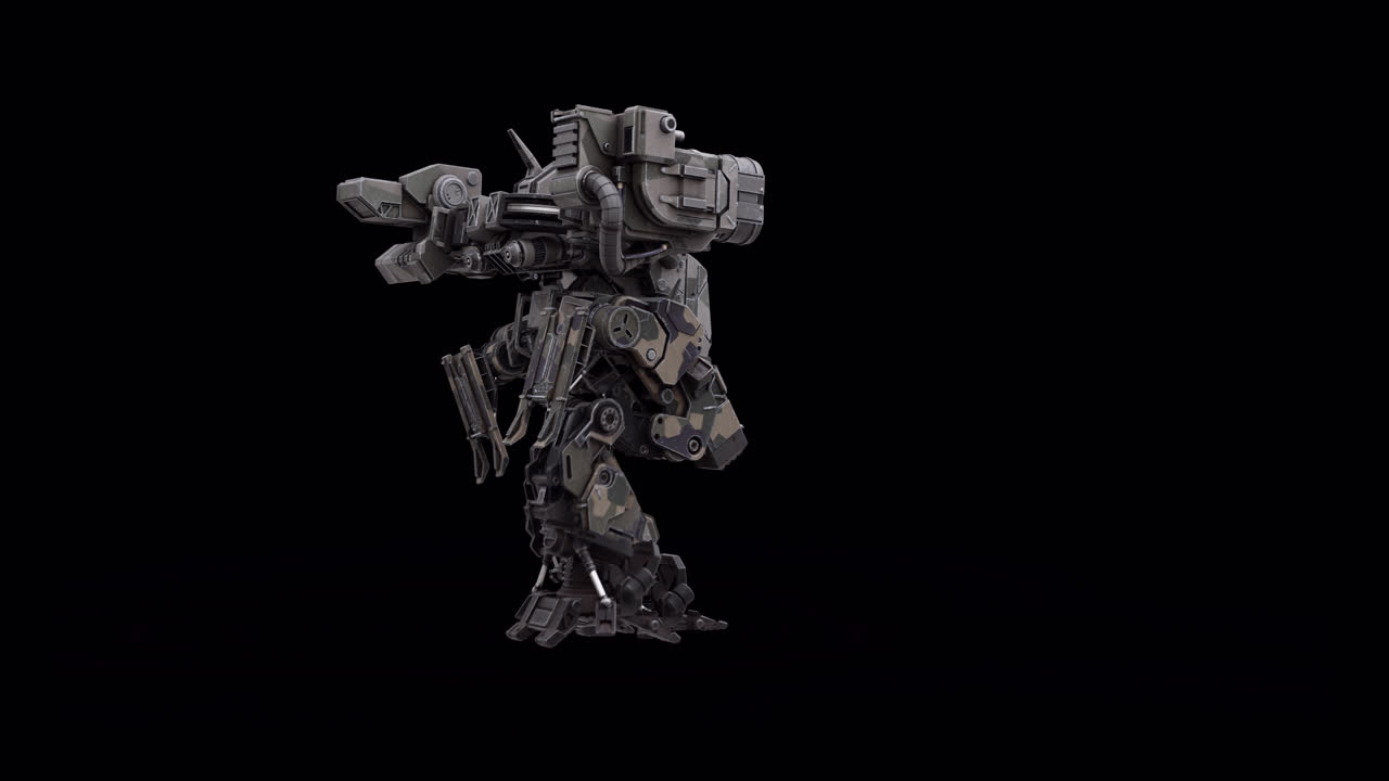 Premium stock video - Detailed 3d model of the robot, warrior ...