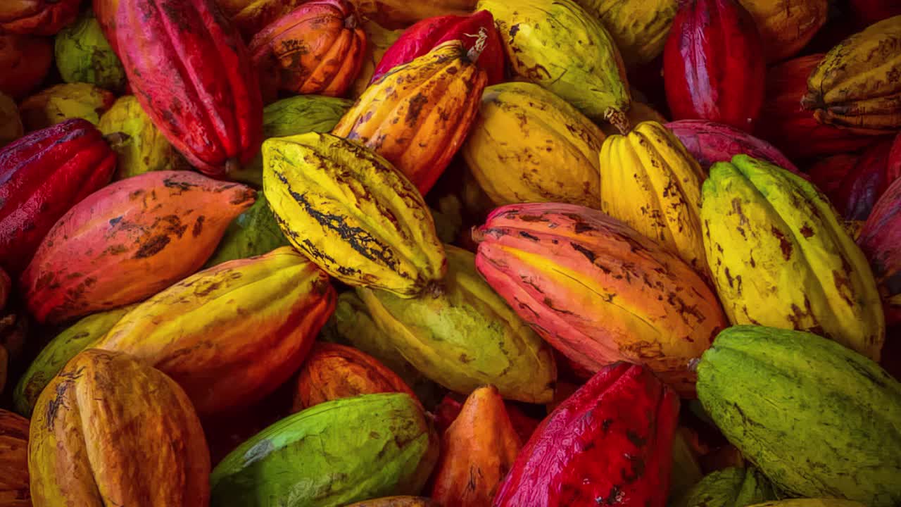 Premium stock video - Cacau fruit. food background. mayan civilization