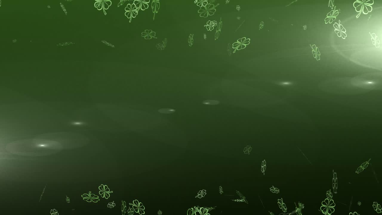 Premium stock video - Animation multiple floating green shamrocks on ...