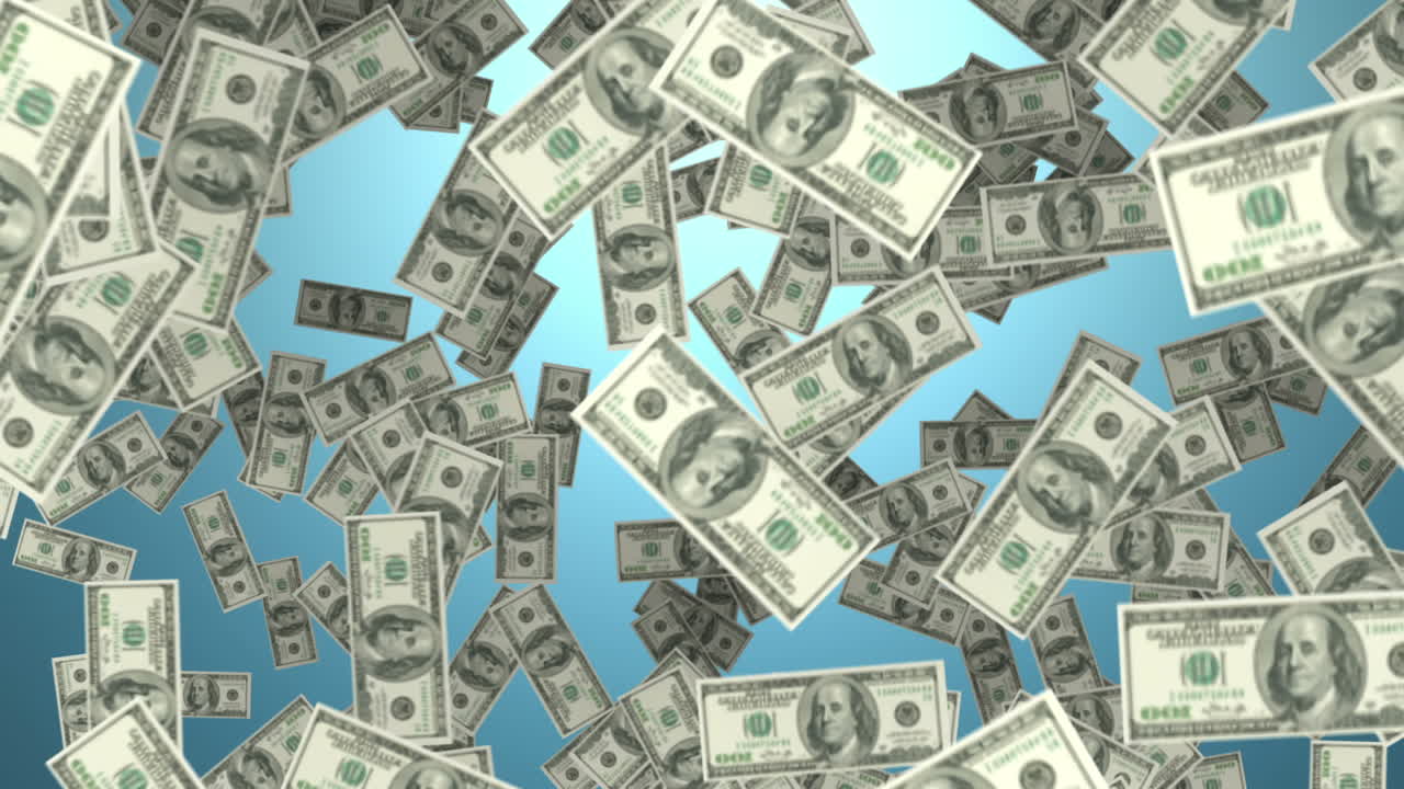 Premium stock video - Raining money